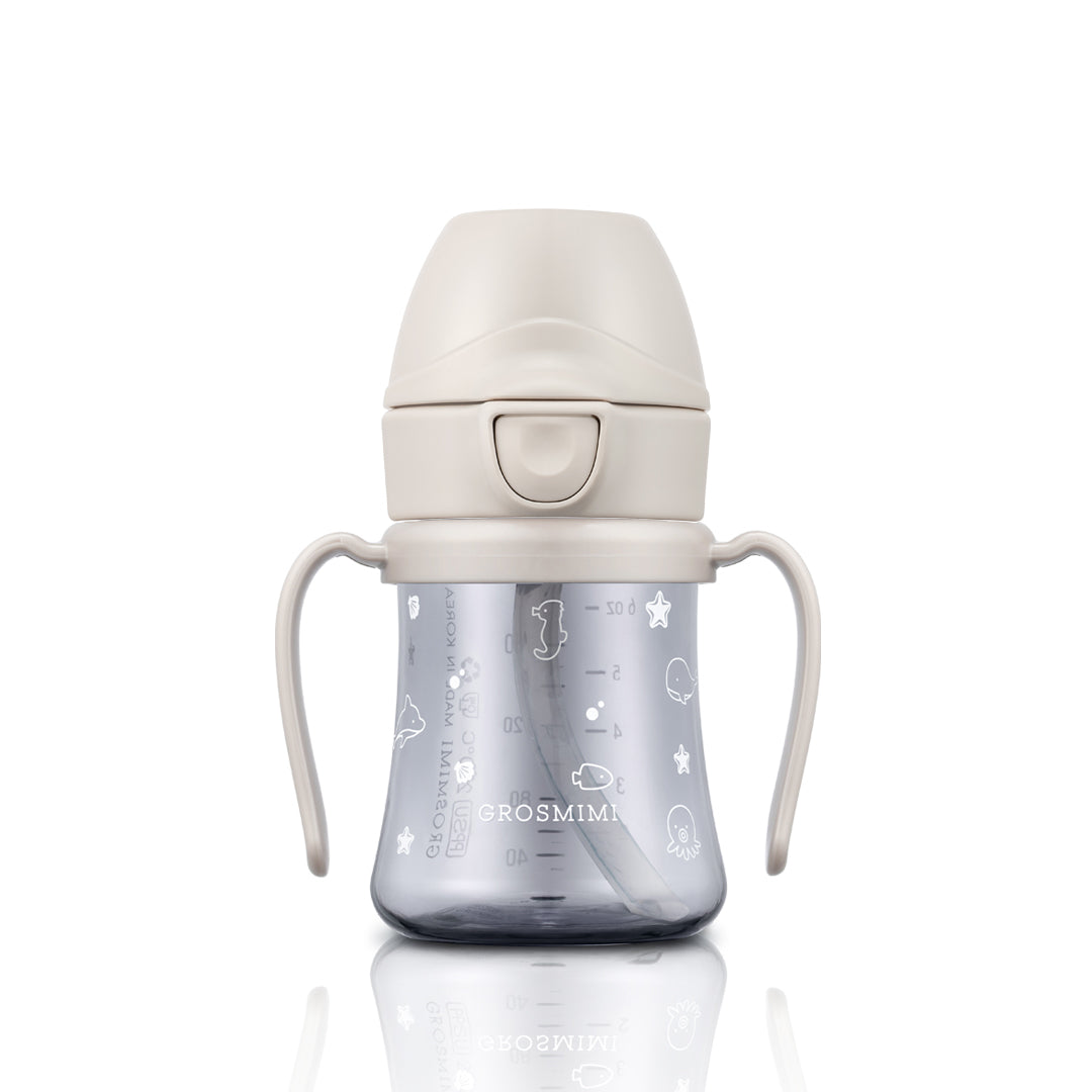 Grosmimi PPSU Straw Cup with Flip Top - 6oz (200ml) | Zezebaebae