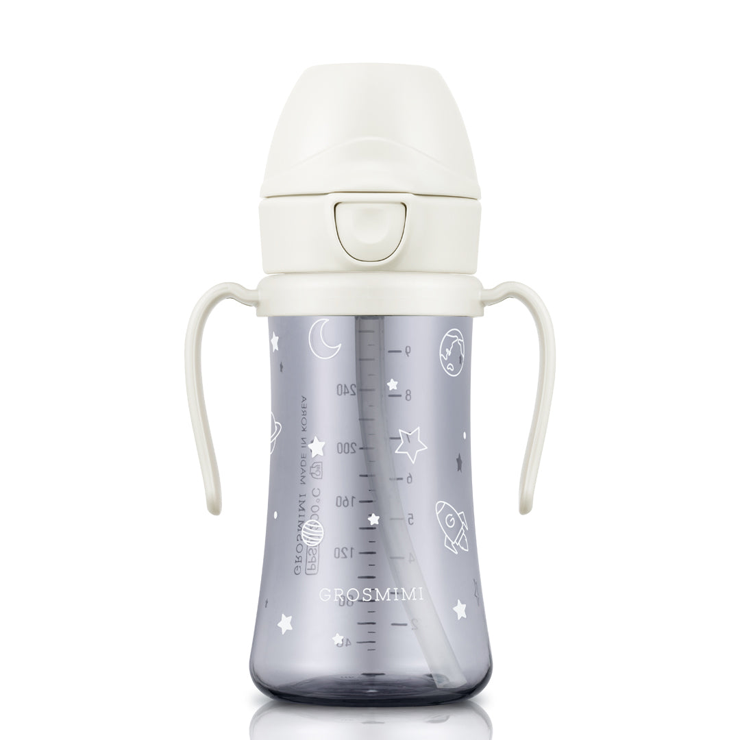 Grosmimi PPSU Ocean/Space Straw Cup with Flip Top - 10oz (300ml) | Zezebaebae